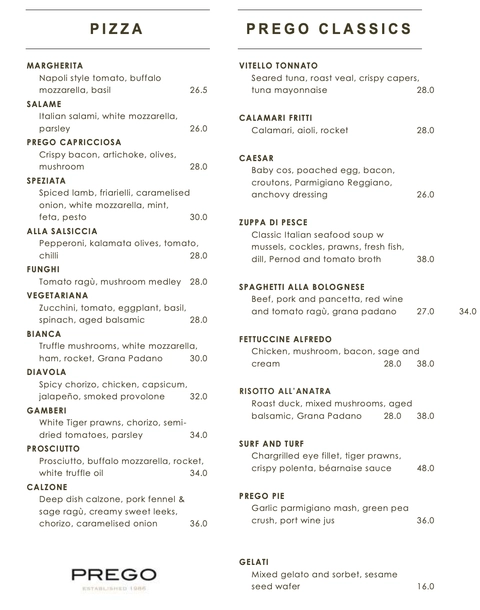 Prego Restaurant Auckland Menu, Photos & Reviews