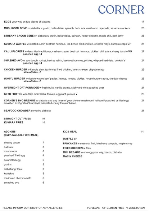 The Corner Cafe Hamilton Menu, Reviews & Photos